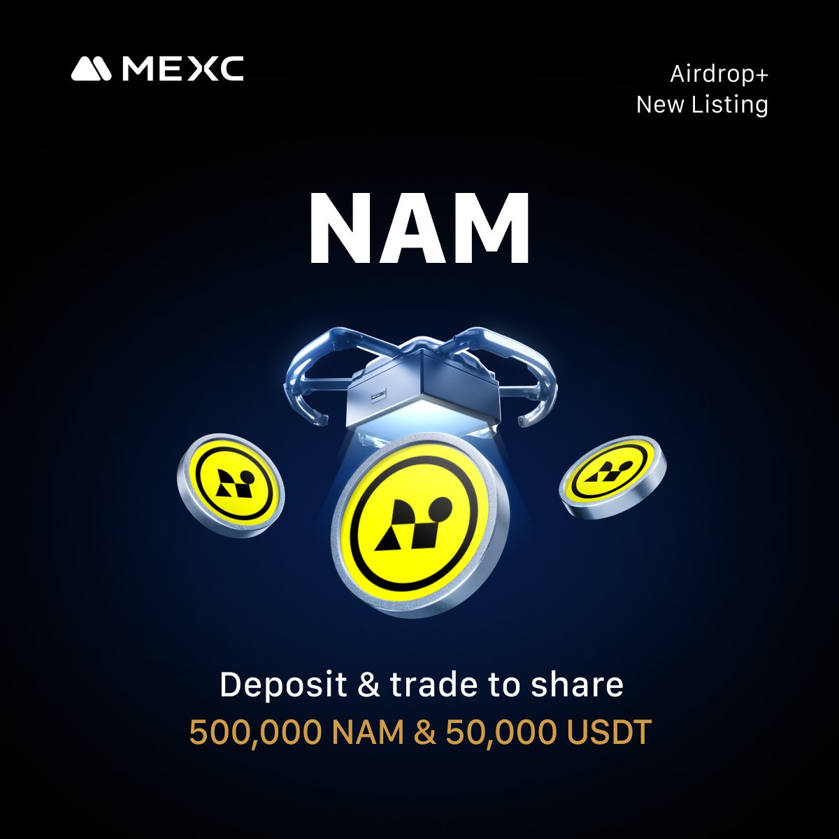 New Crypto Airdrop: Get Up To 500,000 NAM Tokens In MEXC’s Airdrop Event!